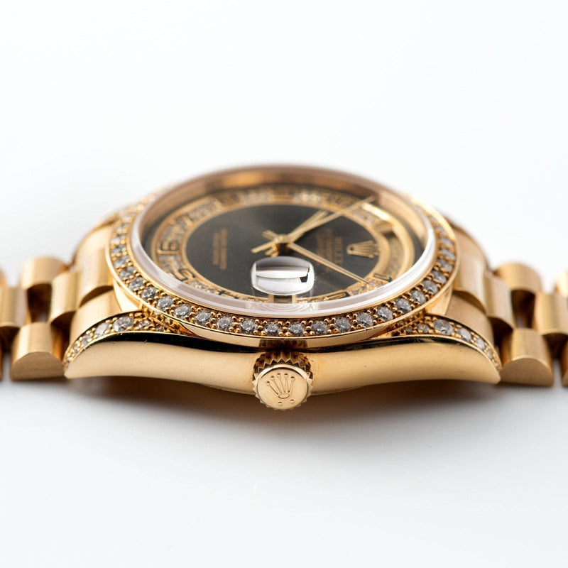 Rolex Day Date 18388 Grey Dial Diamond Bezel and Case – Bulangandsons.de